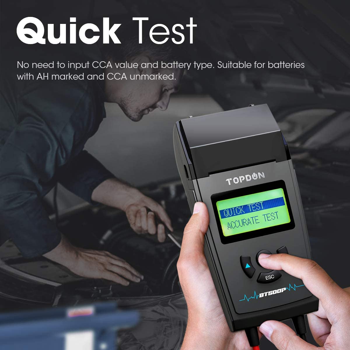 Topdon BT500P 12v/24v Battery Tester with printer – Auto Tools SA